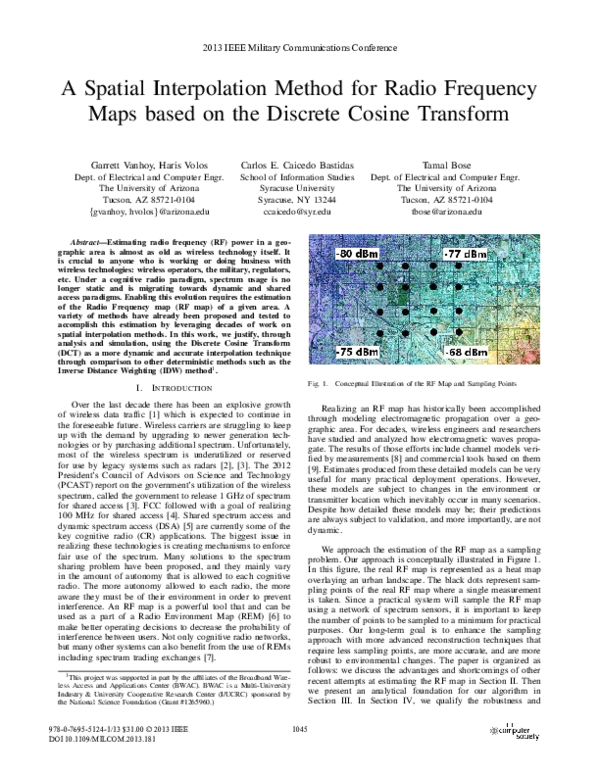 Pdf A Spatial Interpolation Method For Radio Frequency Maps Based On The Discrete Cosine Transform