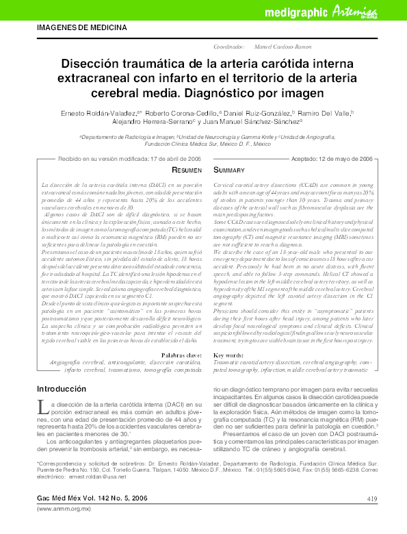 (PDF) [Traumatic dissection of extracranial internal carotid artery ...