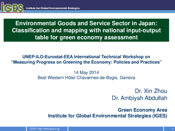 (PDF) Environmental Goods and Service Sector (EGSS) in Japan ...