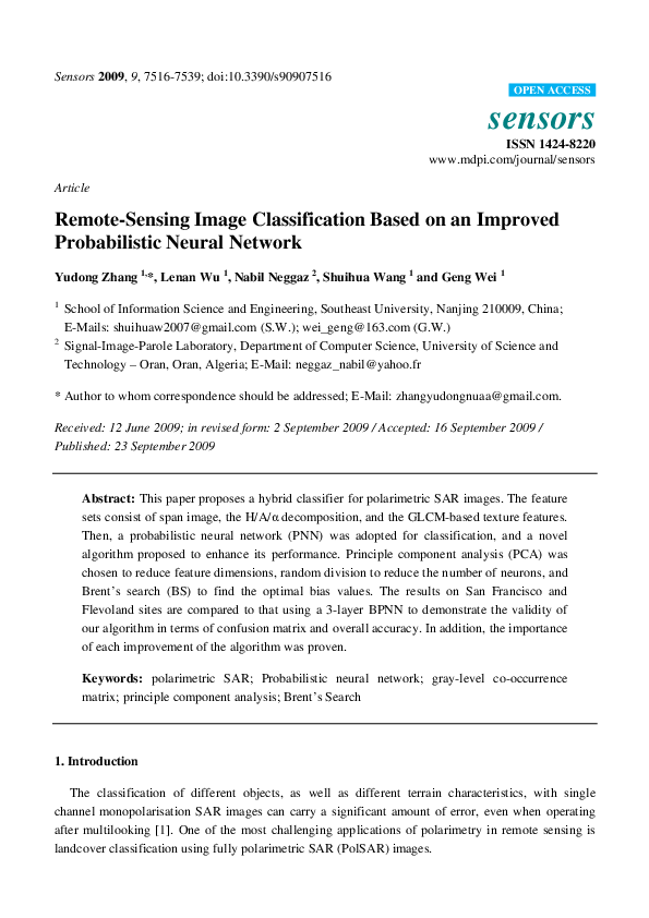 (PDF) Remote-Sensing Image Classification Based on an Improved ...