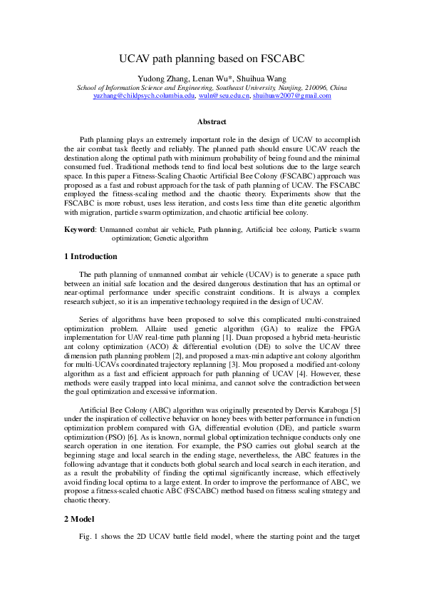 (PDF) UCAV path planning based on FSCABC