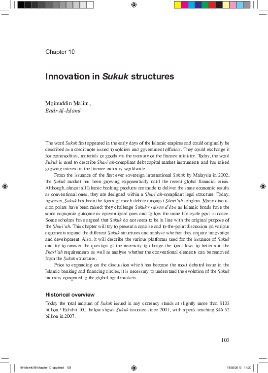 (PDF) Innovation in Sukuk structures