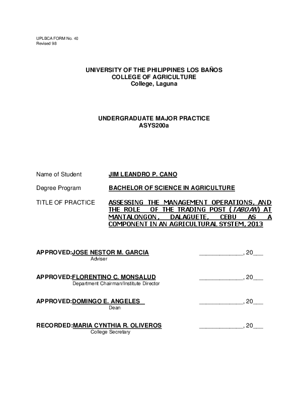 (PDF) CANO, JIM LEANDRO P. - UNDERGRADUATE MAJOR PRACTICE REPORT