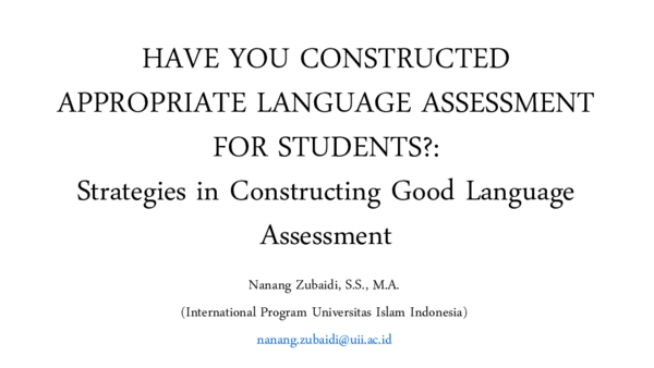 (PPT) HAVE YOU CONSTRUCTED APPROPRIATE LANGUAGE ASSESSMENT FOR STUDENTS ...