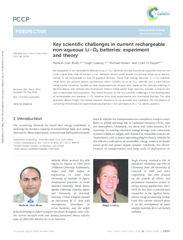 (PDF) Key scientific challenges in current rechargeable non-aqueous Li ...