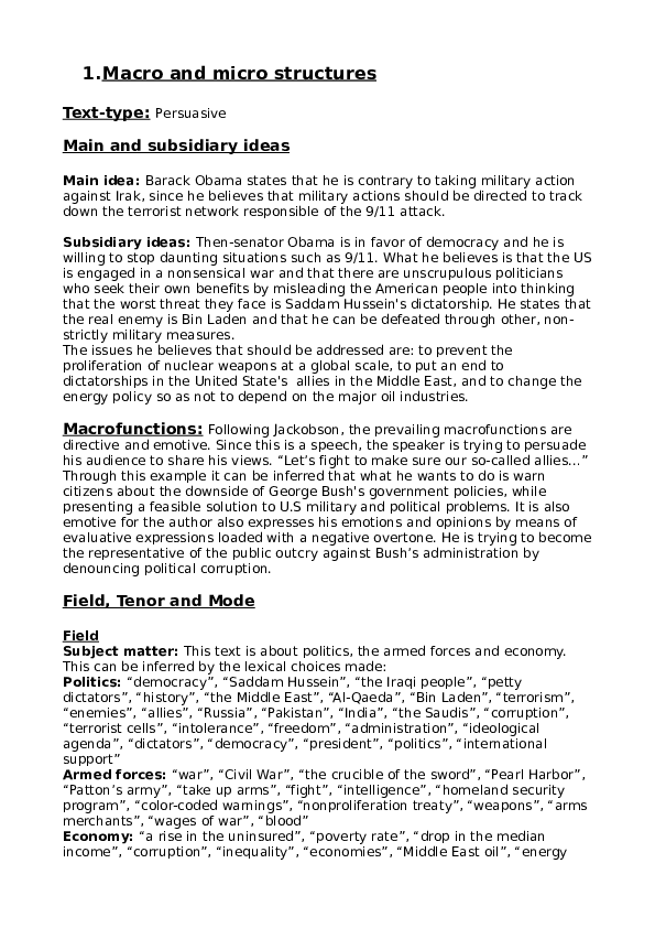 (PDF) Macro and micro structures Text-type: Persuasive
