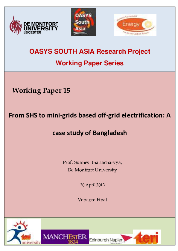 (PDF) Working paper 15: Bangladesh case study