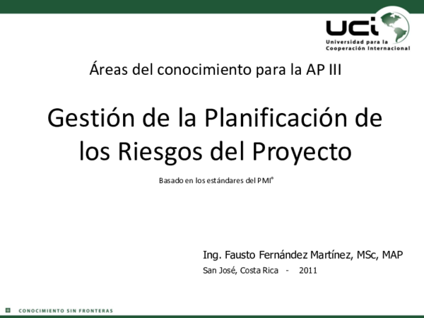 (PPT) Gestion de la Planificacion de los Riesgos del Proyecto Tema 06 1