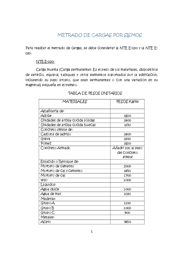 (PDF) METRADO DE CARGAS POR SISMOS