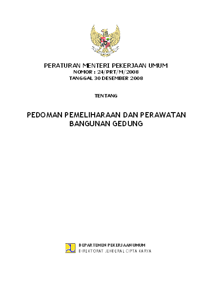 (PDF) PERMEN PEMELIHARAAN GEDUNG