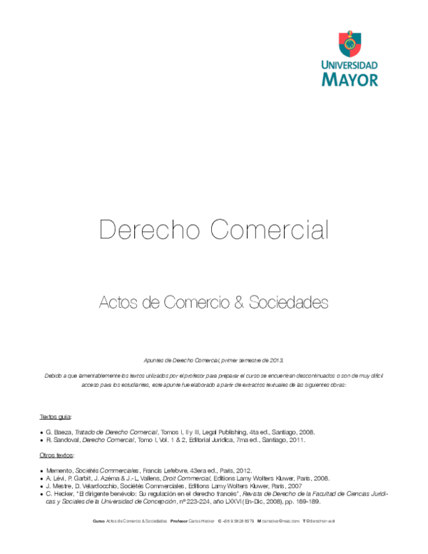 (PDF) Derecho Comercial I