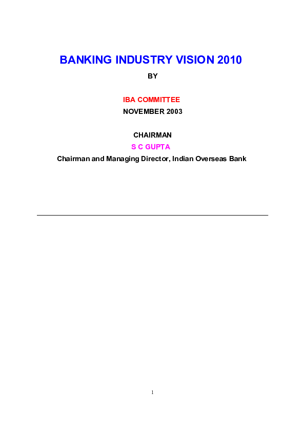 (DOC) BANKING INDUSTRY PROFILE