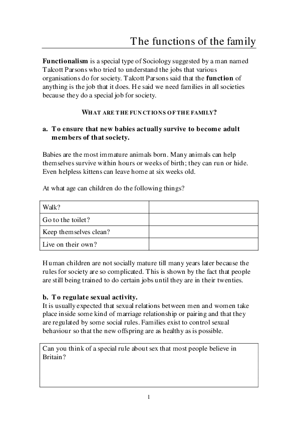 (PDF) The functions of the family