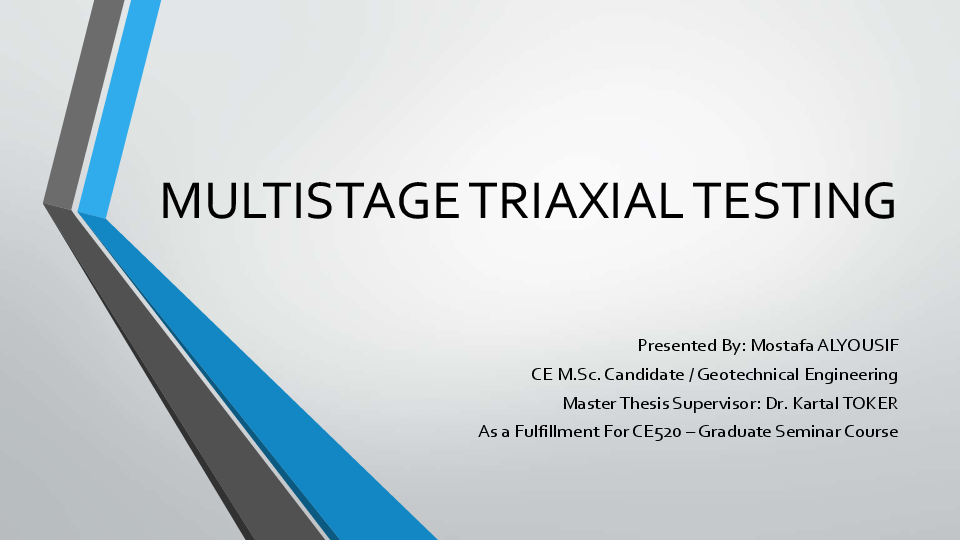 (PDF) Introduction to Multi-Stage Triaxial Testing