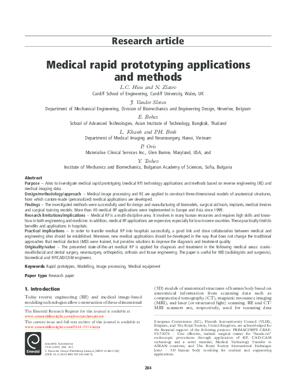 (PDF) Medical RPapplications Anh Methods Assembly Autiomation Journal