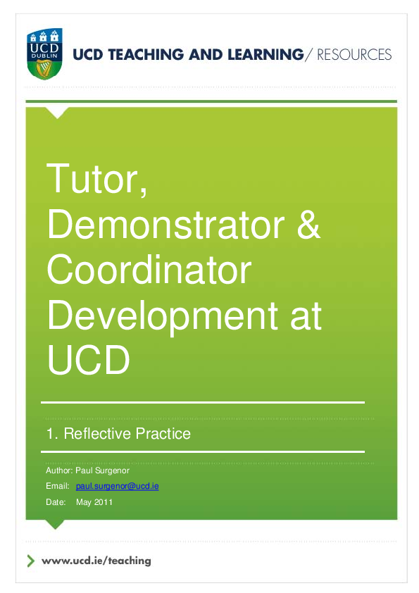 (PDF) Reflective Practice in teaching and learning of Science