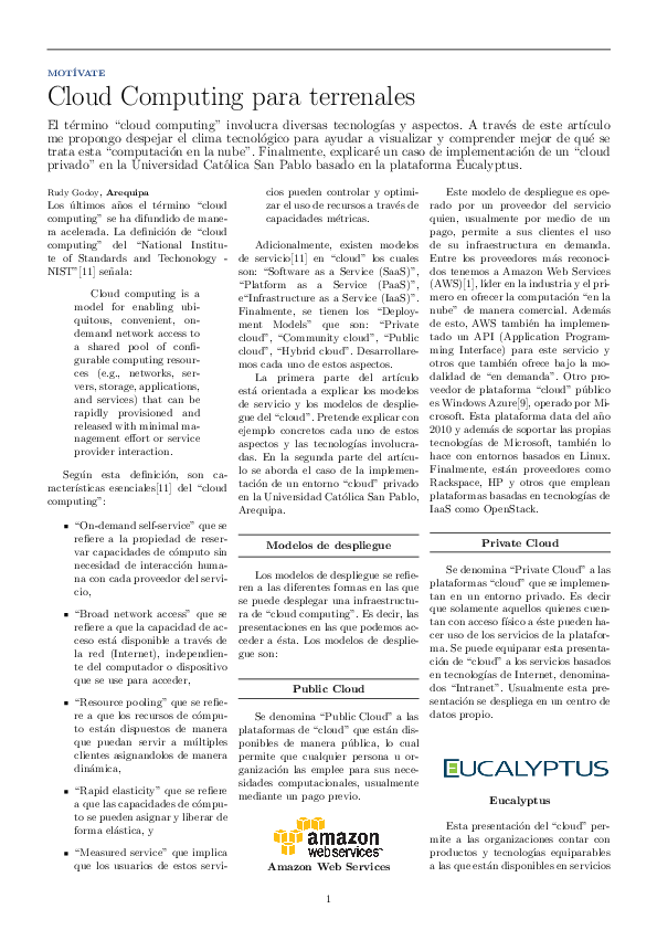 (PDF) Cloud Computing para terrenales