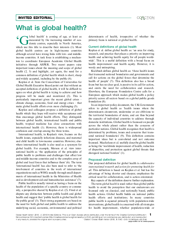 (PDF) What is global health