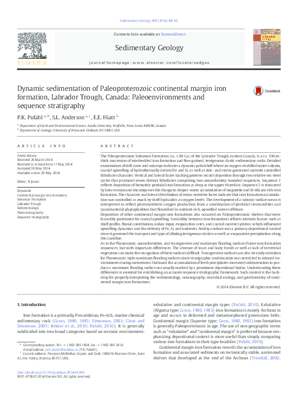 (PDF) Dynamic sedimentation of Paleoproterozoic continental margin iron ...