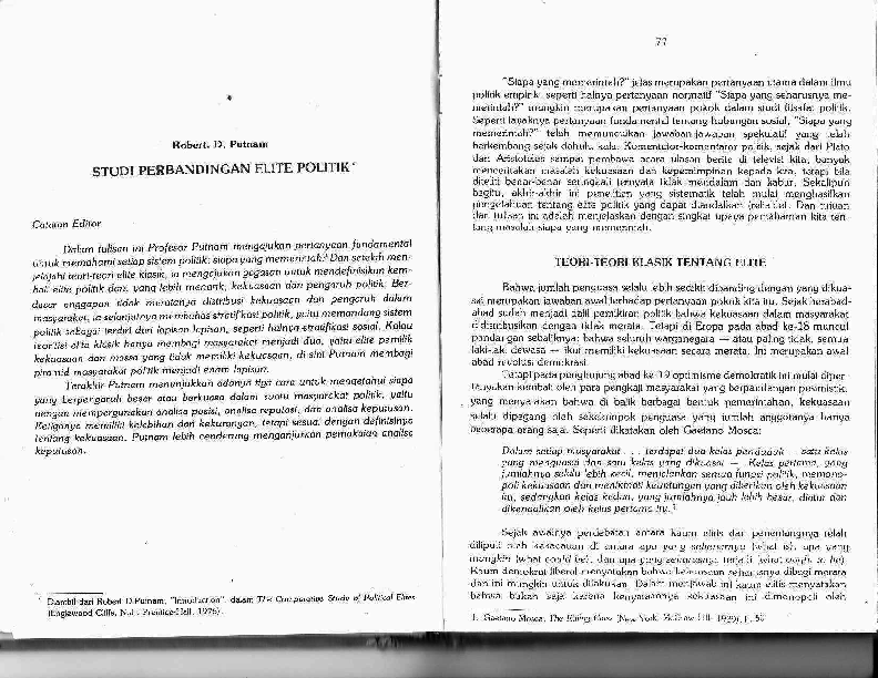 (PDF) Teori Elit menurut Mochtar Masoed