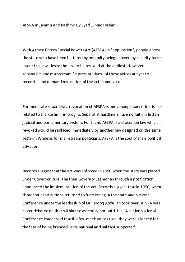 (PDF) AFSPA In