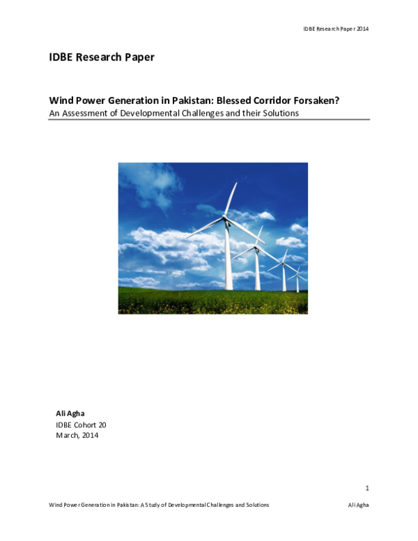 (DOC) Wind Power Generation in Pakistan: An Assesment of Developmental ...