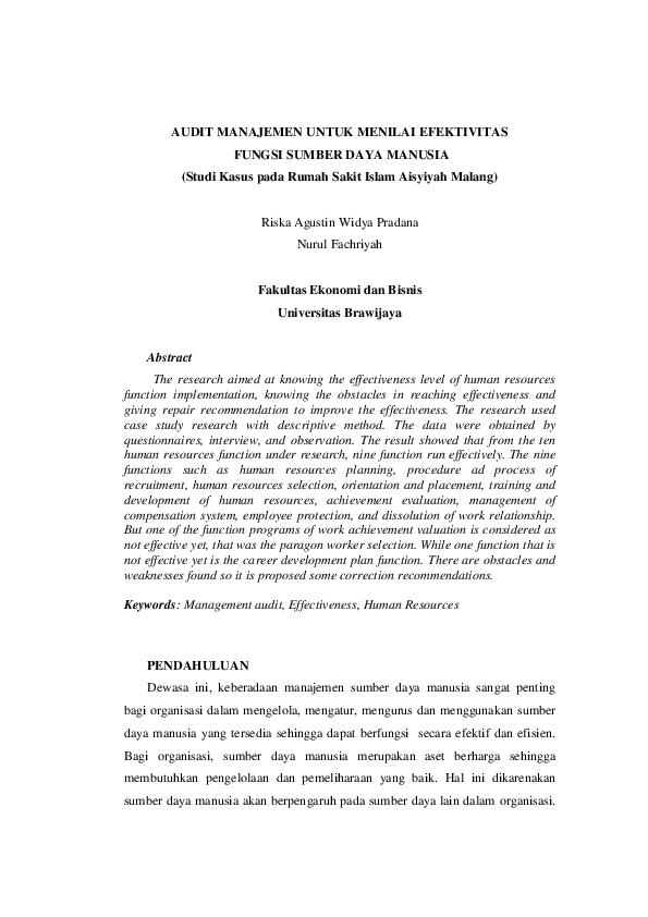 (PDF) Audit manajemen efektivitas sdm