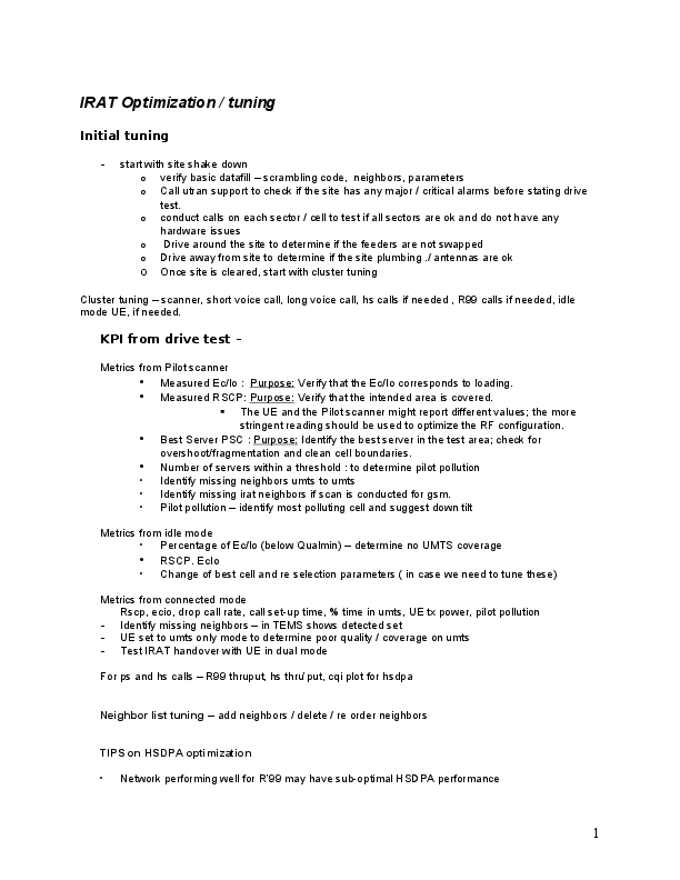 (PDF) WCDMA Optimization