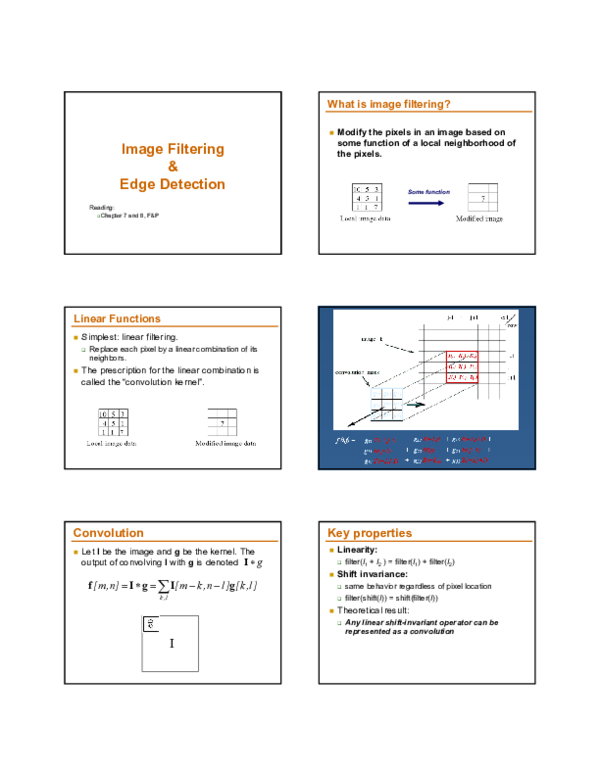 Pdf Image Filtering And Edge Detection