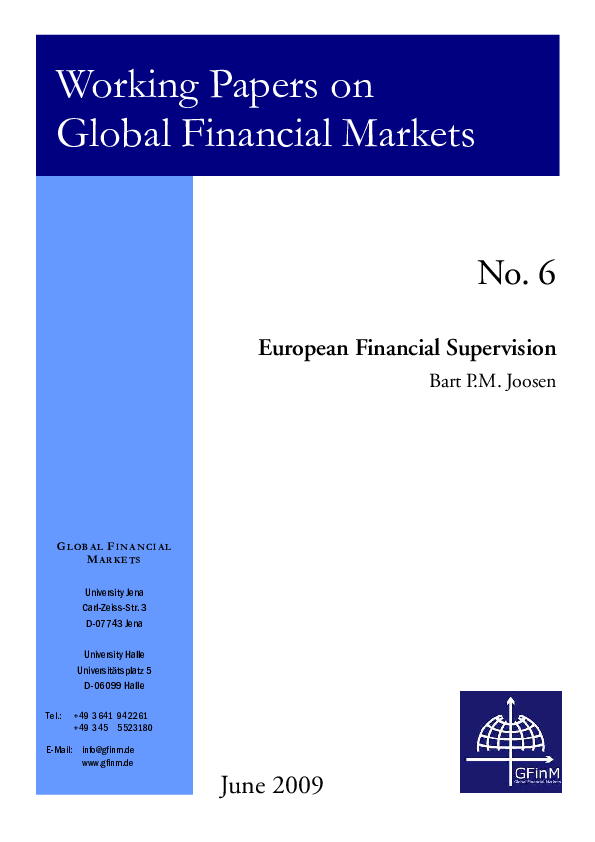 (PDF) European Financial Supervision