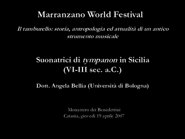 (PDF) Tavola rotonda. Il tamburello in Sicilia e nel Mondo. Storia ...