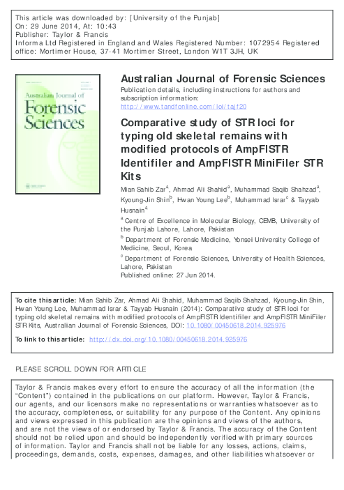 (PDF) Performance of the Human Quantifiler, the Investigator Quantiplex ...