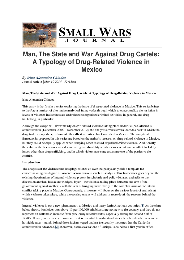 (PDF) Small Wars Journal - Man, The State and War Against Drug Cartels ...