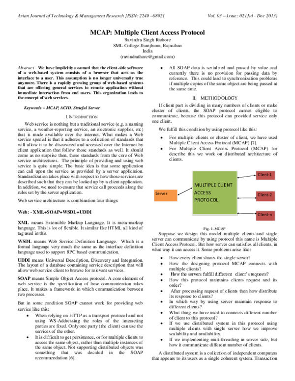 (PDF) MCAP: Multiple Client Access Protocol