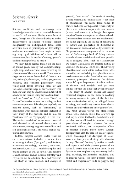 (PDF) Science, Greek