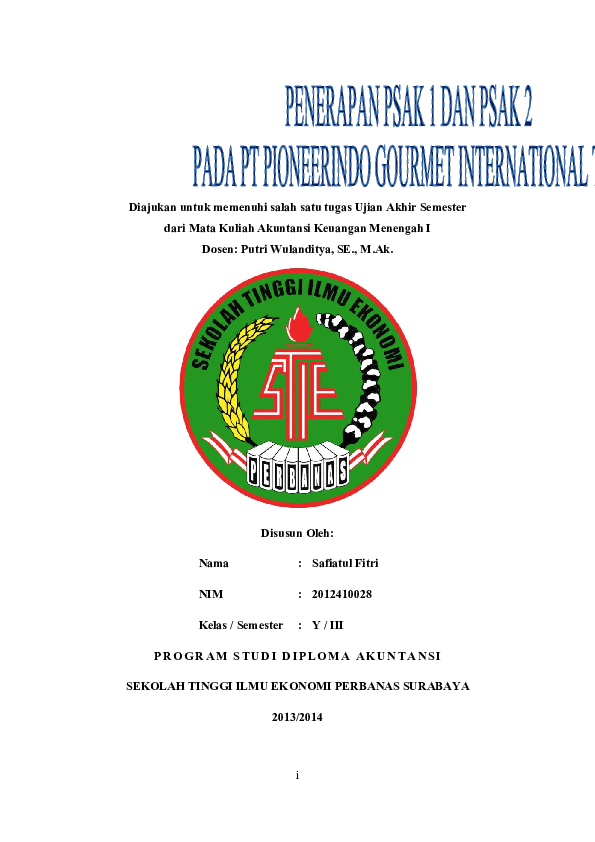 (DOC) Paper AKM Penerapan PSAK 1 dan PSAK 2