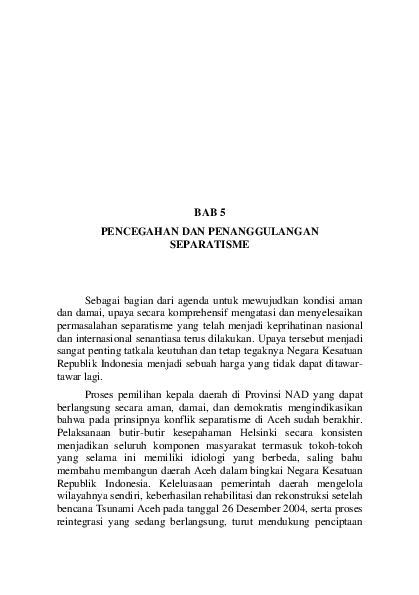 (PDF) Bab 05 PENCEGAHAN DAN PENANGGULANGAN SEPARATISME