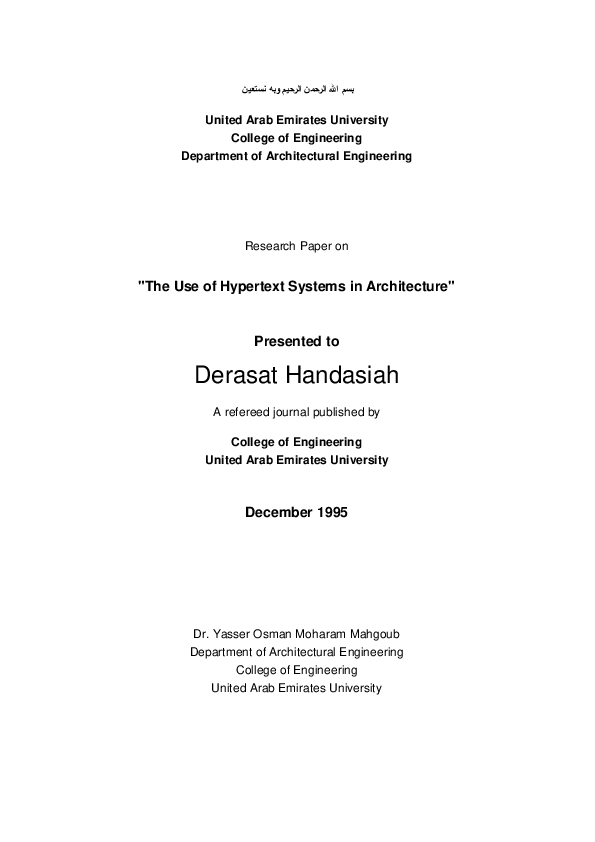 (PDF) The Use of Hypertext Systems in Architecture