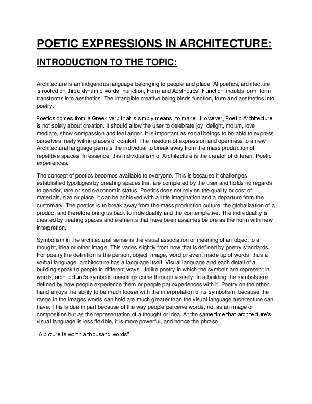 (DOC) POETIC EXPRESSIONS IN ARCHITECTURE