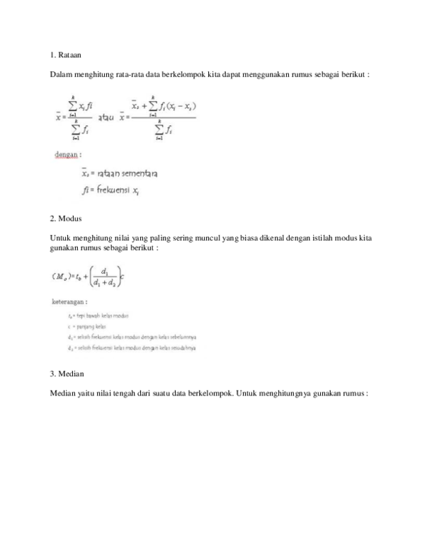 (DOC) Rumus-rumus statistik