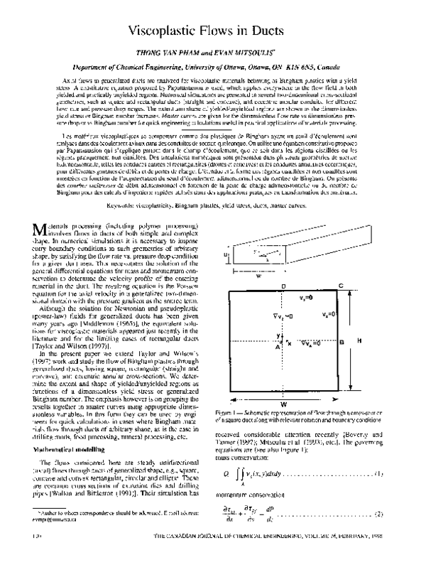 (PDF) Viscoplastic Flows in Ducts