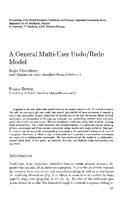 (PDF) A General Multi-User Undo/Redo Model