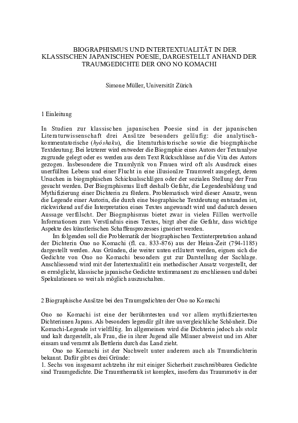 (PDF) “Biographismus und Intertextualität in der klassischen ...