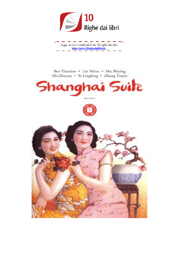 (PDF) Shanghai Suite - Racconti di Bao Tianxiao, Liu Na'ou, Mu Shiying, Shi Zhecun, Ye Lingfeng ...