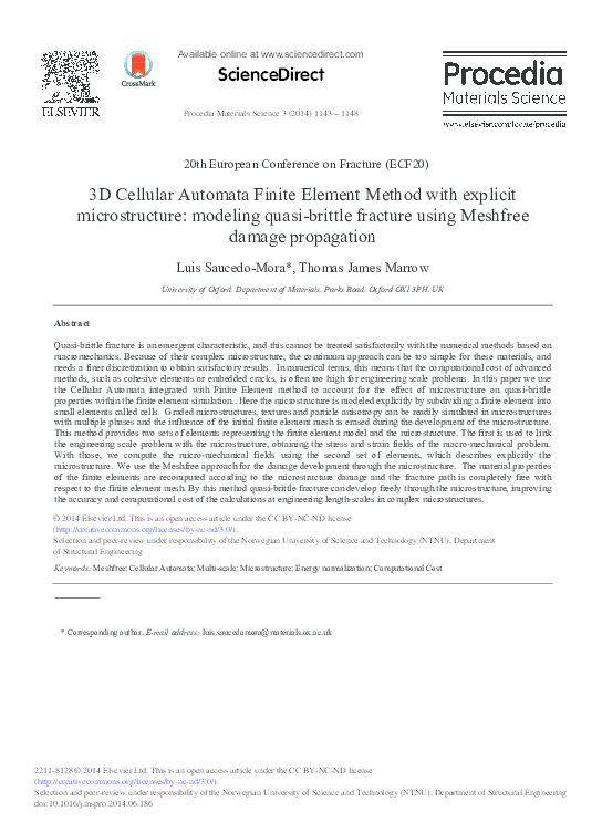 Pdf 3d Cellular Automata Finite Element Method With Explicit Microstructure Modeling Quasi