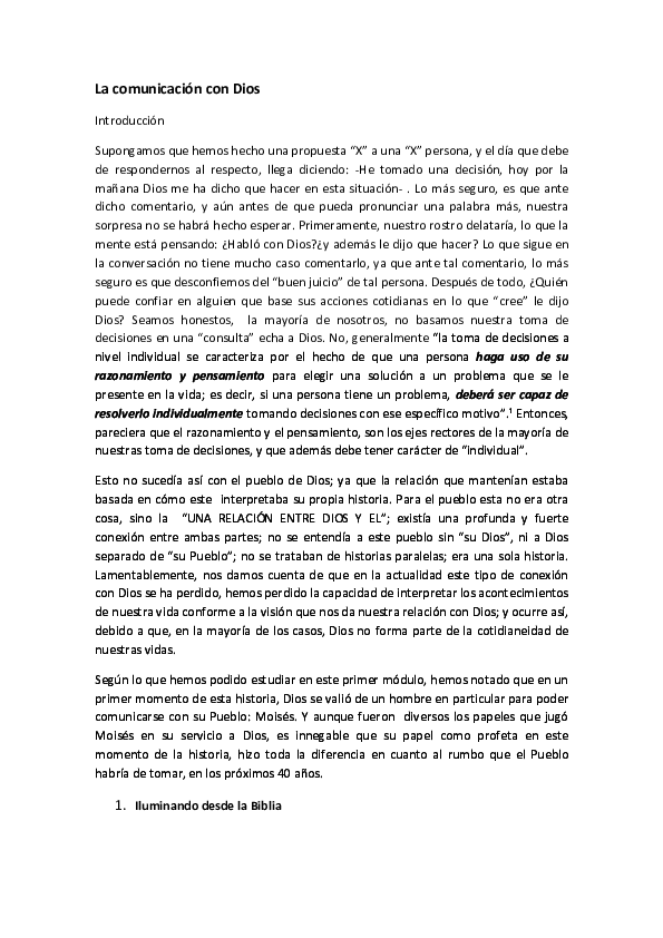 (DOC) La comunicacion con Dios