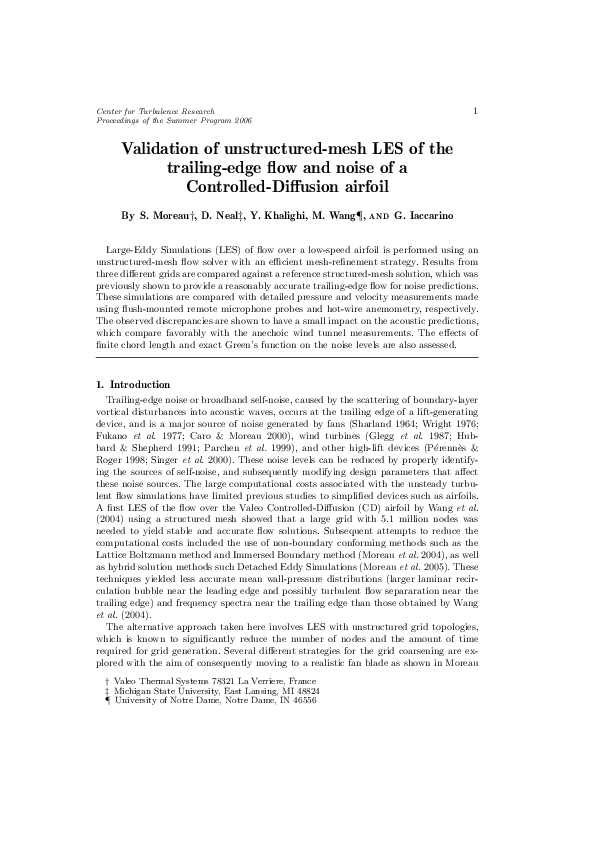 Validation Of Unstructured Mesh Les Of The Trailing Edge Flow And Noise Of A Controlled