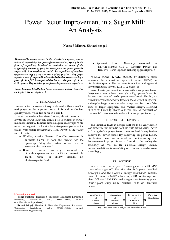 (PDF) Power factor improvement
