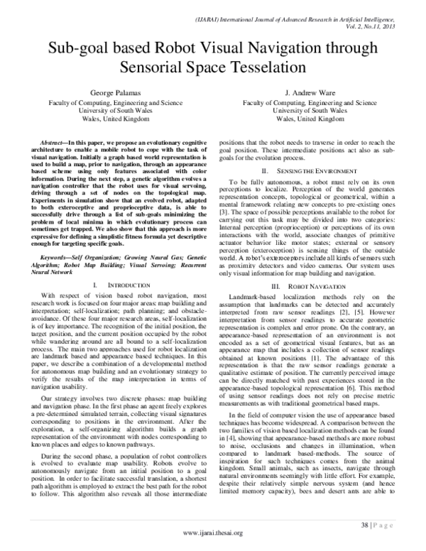 Pdf Evolved Robot Navigation Using Subgoals And Genetic Algorithms