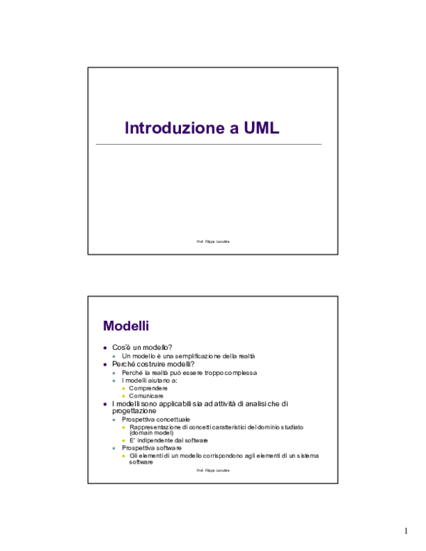 (PDF) Introduzione a UML